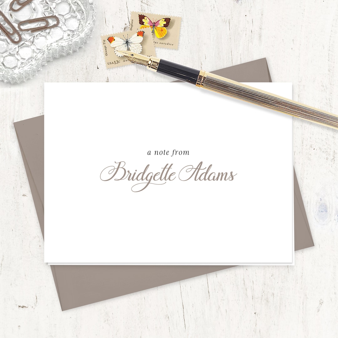 Personalized Stationery Set - CAPTIVATING CURSIVE - Classy Note Cards ...