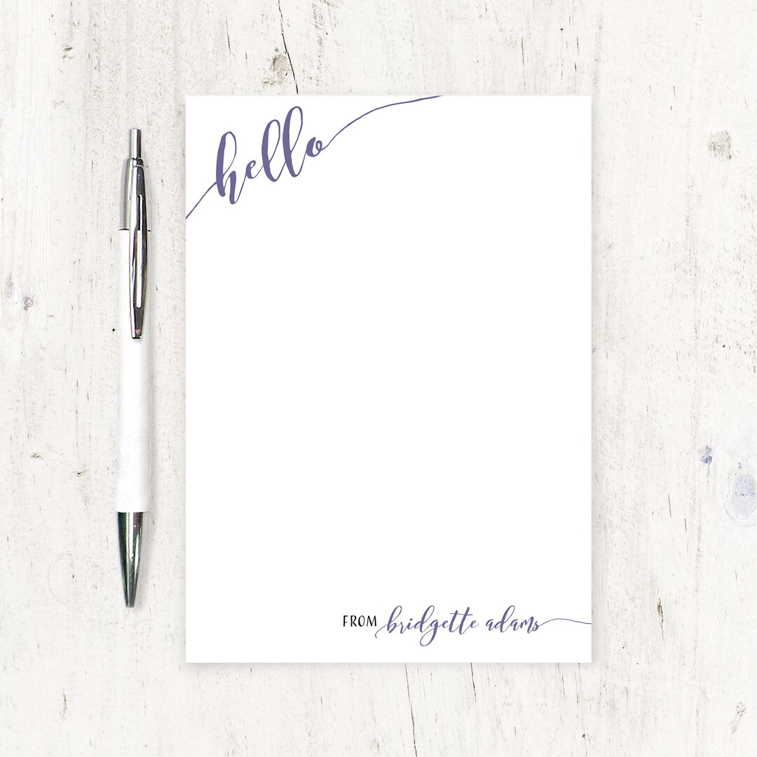 Personalized Notepad - CALLIGRAPHY HELLO - Stationery - Stationary ...