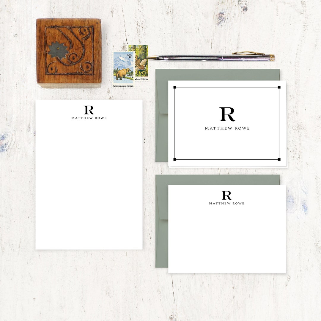 Personalized Stationery Set - PROFESSIONAL MONOGRAM - Monogrammed ...