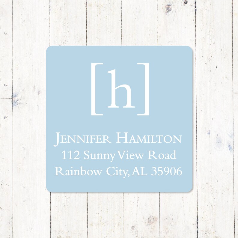 Personalized Return Address LABEL SIMPLY CLASSIC Monogram - Etsy