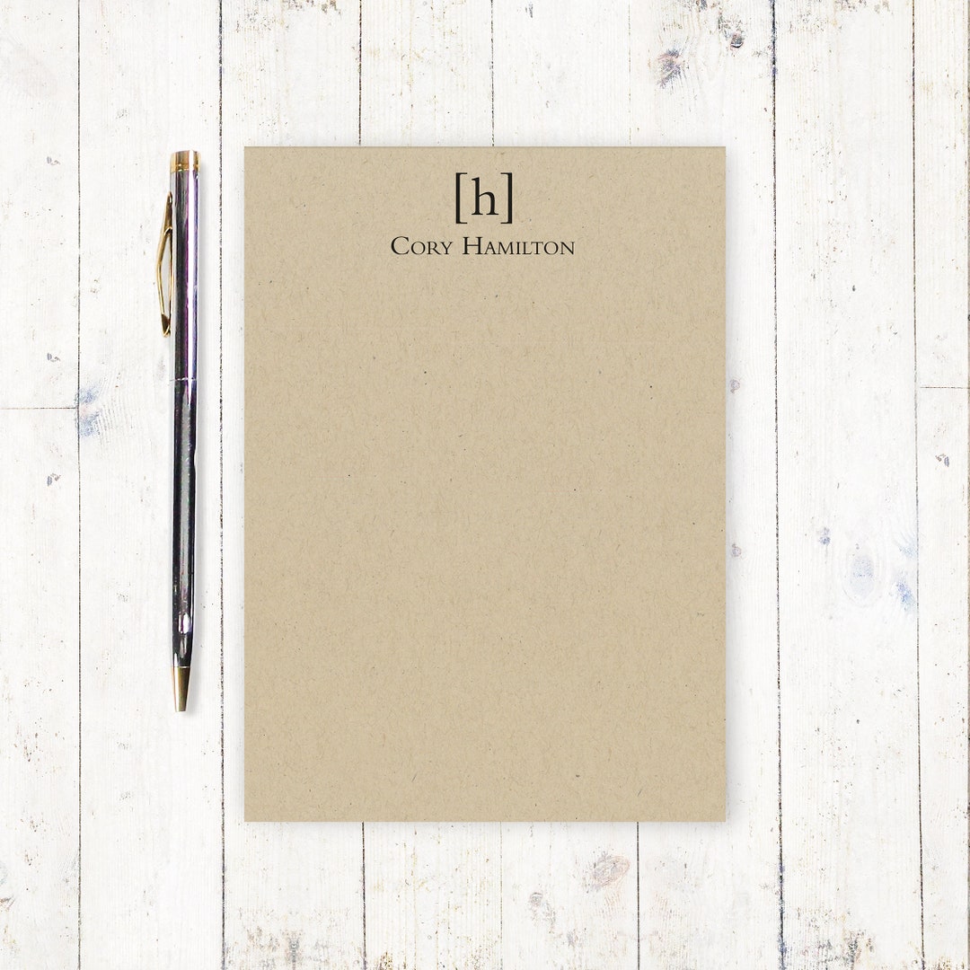 Personalized Notepad SIMPLY CLASSIC MONOGRAM on Kraft Musculine ...