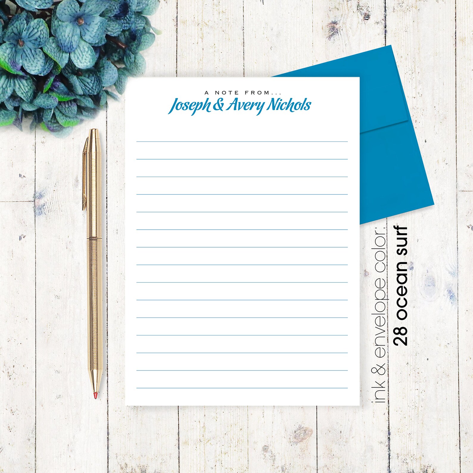 Personalized Notepad a Note From LINED LUXURIOUS SCRIPT | Etsy