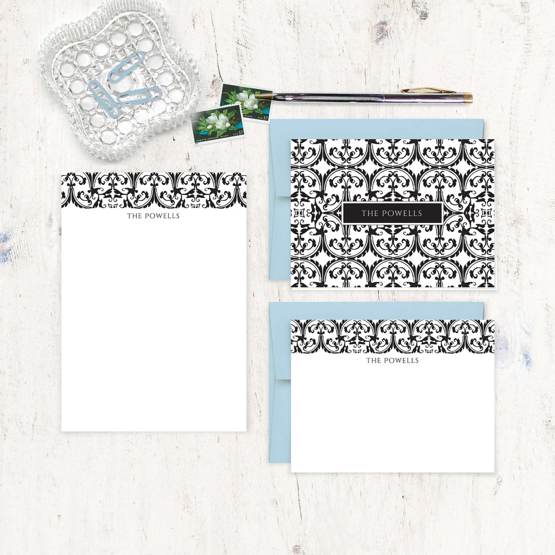 Complete Personalized Stationery Set - CLASSIC ORNAMENTAL - Pretty Gift ...