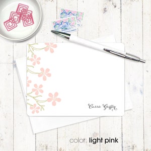 Personalized Note Card Set CHEERY CHERRY BLOSSOMS Custom Stationery ...