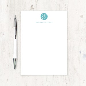 Personalized Notepad - ROUND SCRIPT MONOGRAM - Monogrammed Stationery Couples Stationary Classic ...