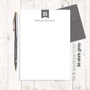 Personalized Notepad BANNER MONOGRAM Business Stationery - Etsy