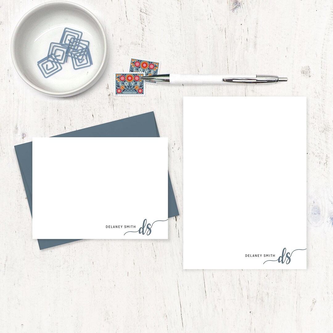 Mini Stationery Bundle - DELANEY SCRIPT MONOGRAM - Girls Stationery ...