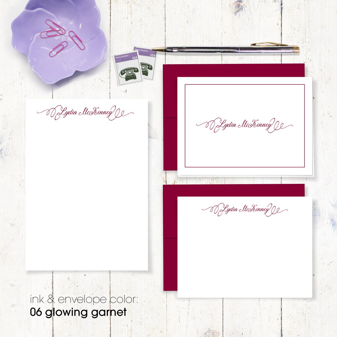Complete personalized stationery set PERFECTLY ELEGANT | Etsy