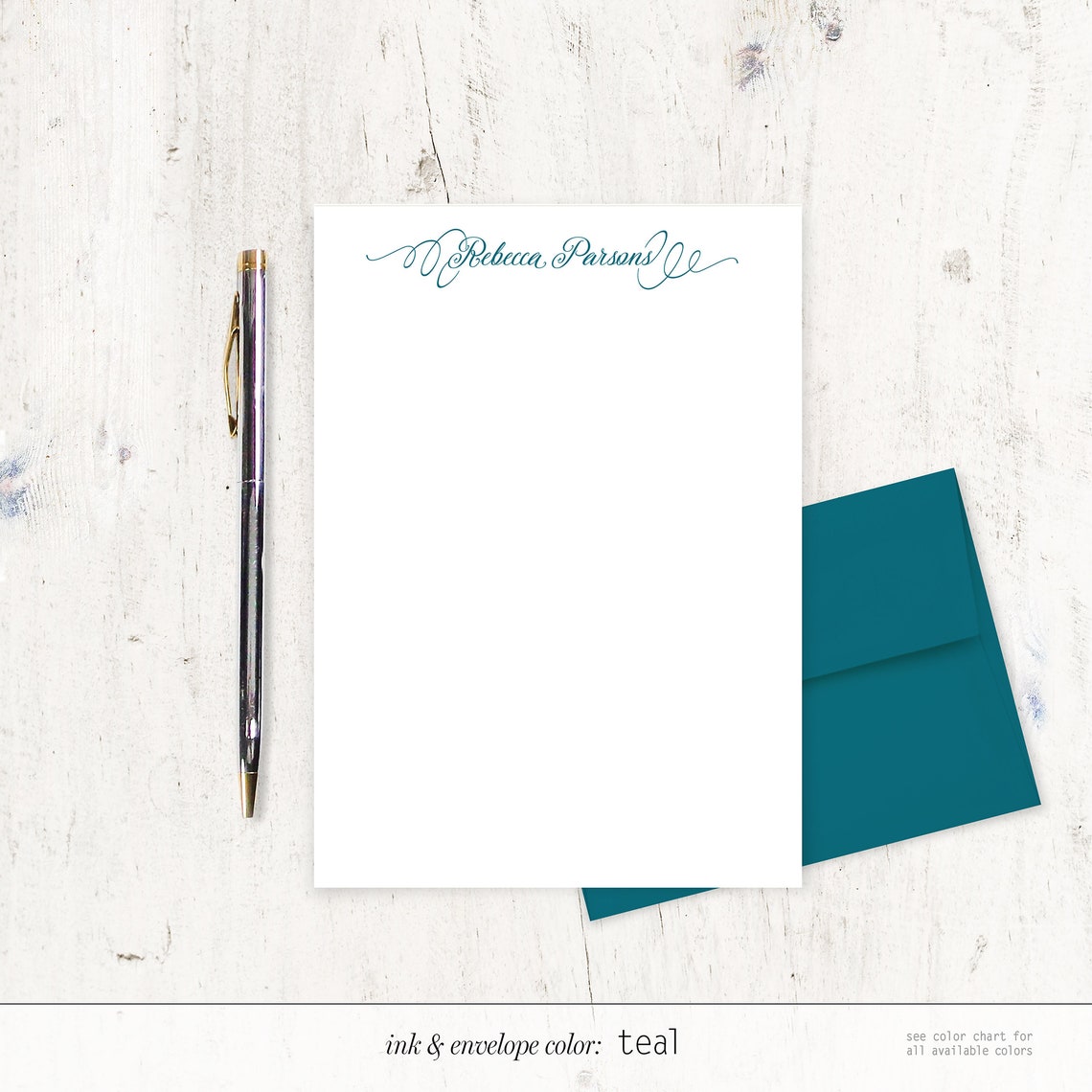 Personalized Notepad - PERFECTLY ELEGANT - Feminine Stationery - Letter ...