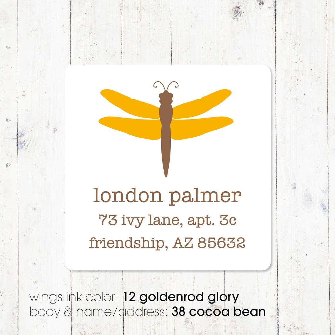 Personalized return address LABEL DRAGONFLY label sticker | Etsy