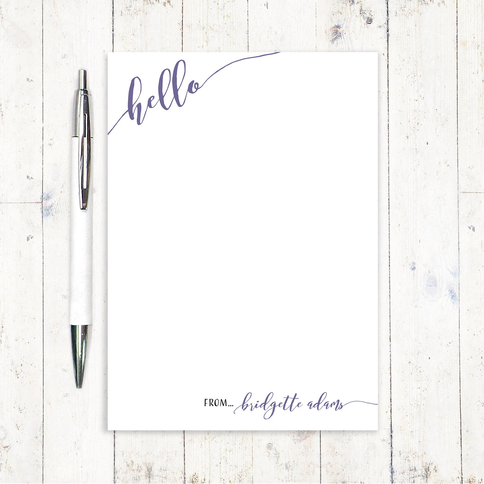 Complete Personalized Stationery Set CALLIGRAPHY HELLO | Etsy