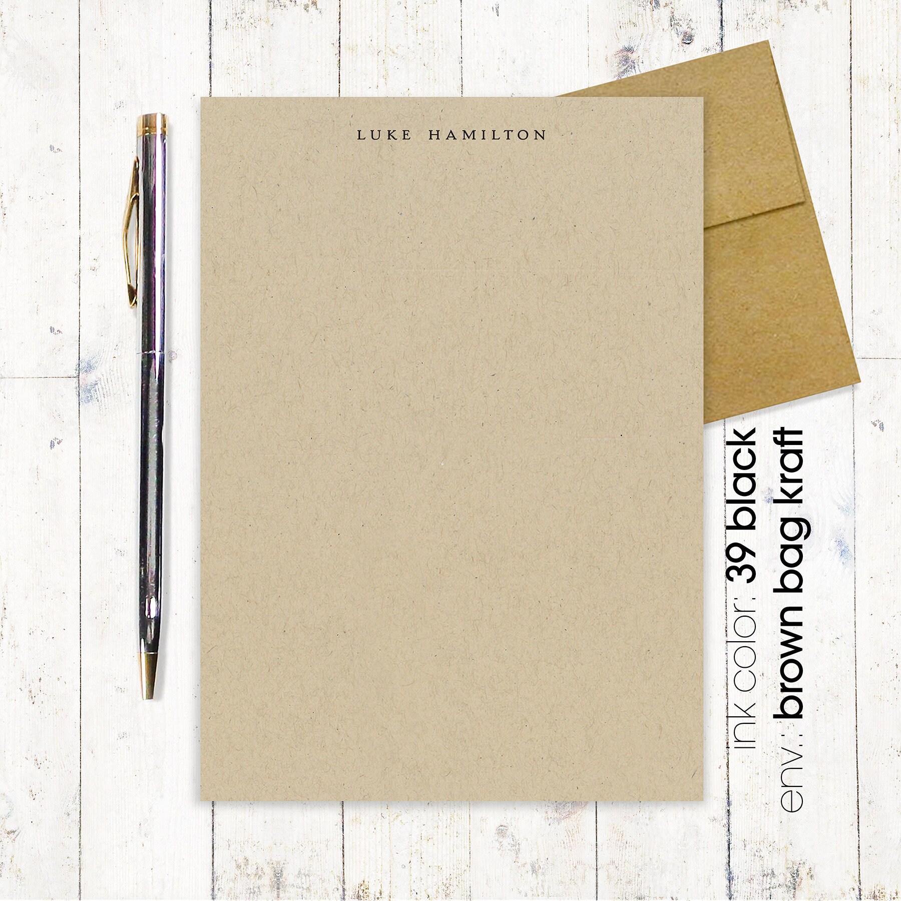 Personalized Notepad PERFECTLY SIMPLE on KRAFT Modern | Etsy