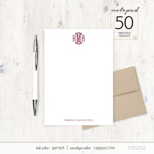 Personalized Notepad - OPULENT 3-LETTER MONOGRAM - Classic Stationery ...