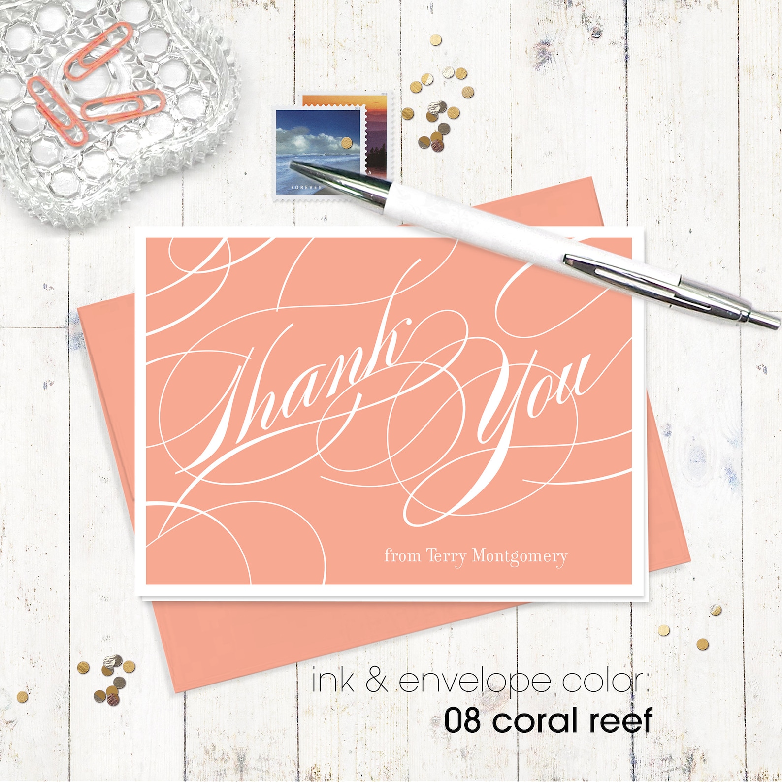 Personalized Thank You Note Cards FANCY THANK YOU Elegant - Etsy
