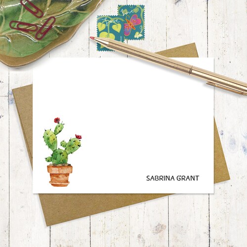 Succulent Card Set . Watercolor Blank Cards Note Cards . - Etsy