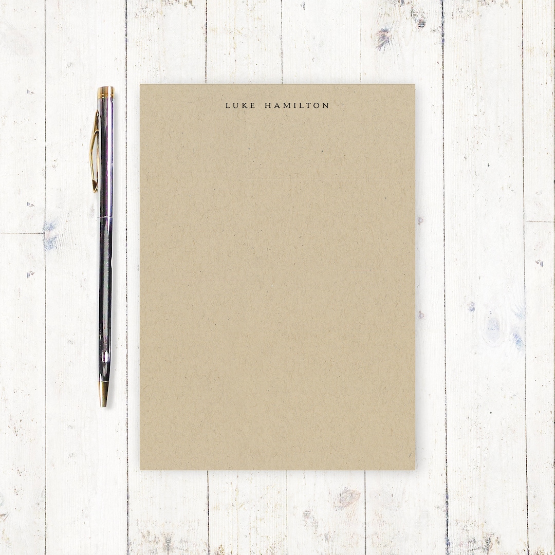Personalized Notepad PERFECTLY SIMPLE on KRAFT Modern Stationery ...