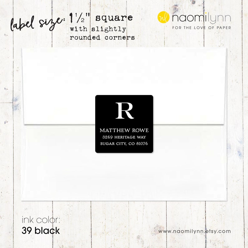 Personalized Return Address LABEL PROFESSIONAL MONOGRAM - Etsy UK