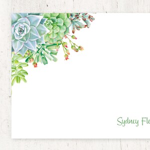 Mini Stationery Bundle - SUCCULENT GARDEN WATERCOLOR Flowers - Plant ...