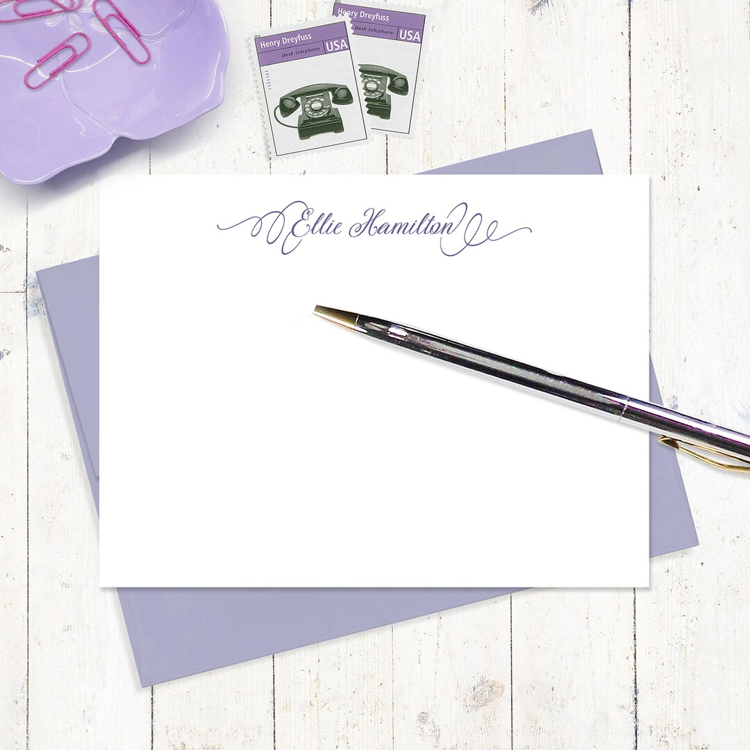 Personalized Note Card Set PERFECTLY ELEGANT Feminine - Etsy