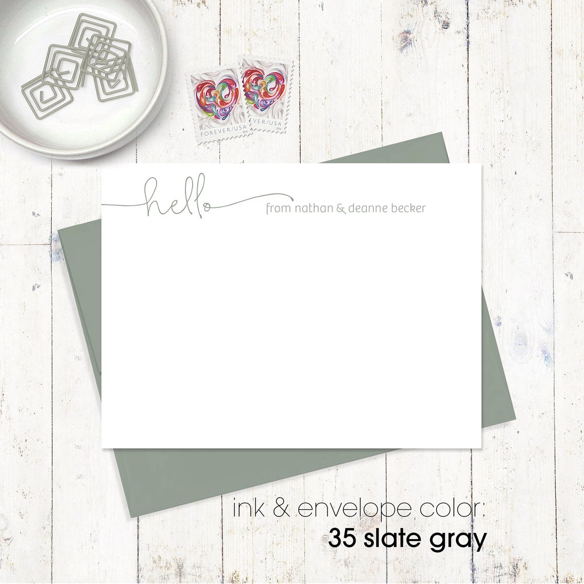 Personalized Note Card Set HANDWRITING HELLO Set of 12 - Etsy