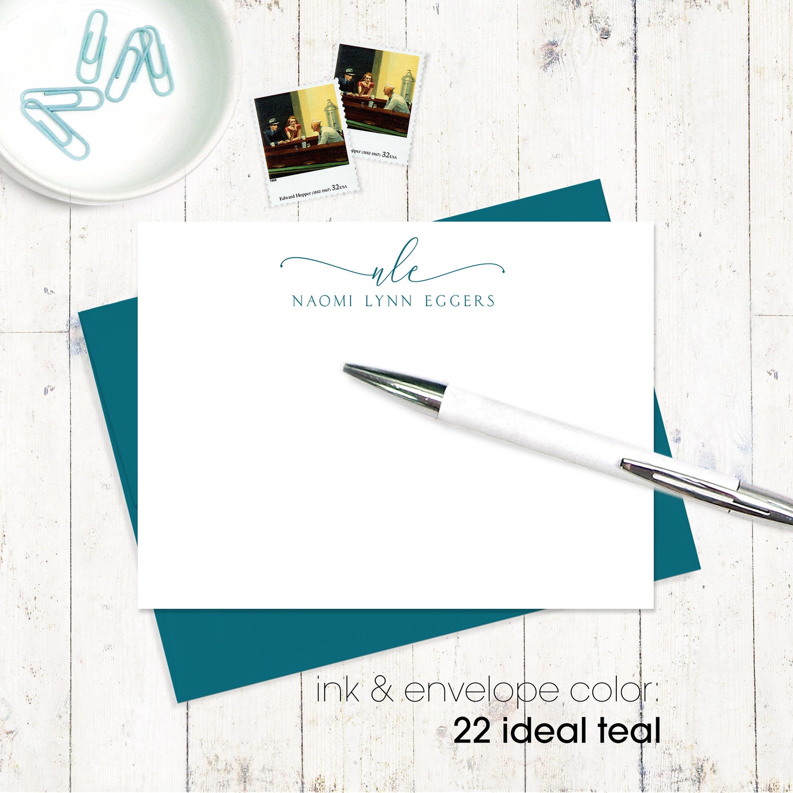 Personalized Note Card Set EXQUISITE SCRIPT MONOGRAM - Etsy
