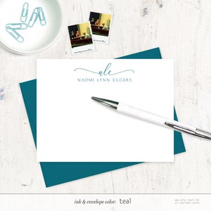 Personalized Note Card Set - EXQUISITE SCRIPT MONOGRAM - Women's ...
