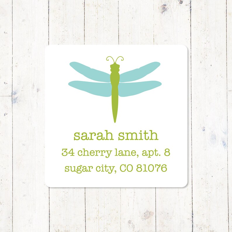 Personalized return address LABEL DRAGONFLY label sticker | Etsy