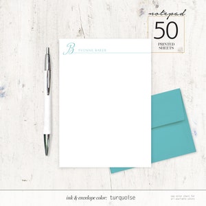 Personalized Notepad - CURSIVE INITIAL Monogram - Classic Stationery ...