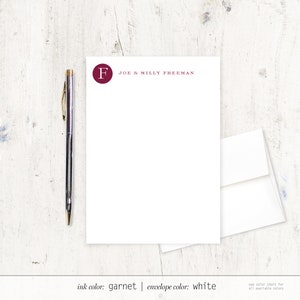 Personalized Notepad - CIRCLE MONOGRAM - Modern Stationary Monogrammed ...