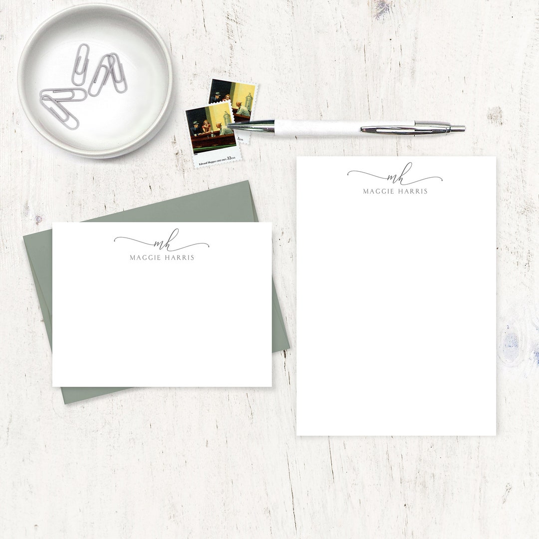 Mini Stationery Bundle - EXQUISITE SCRIPT MONOGRAM - Monogrammed Pretty ...