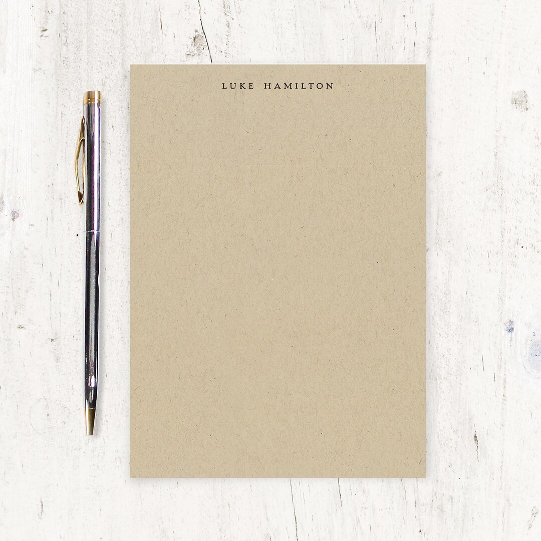 Personalized Notepad - PERFECTLY SIMPLE on KRAFT - Modern Stationery ...