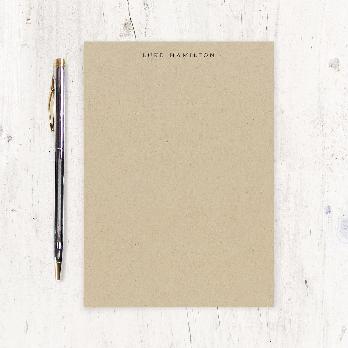 Personalized Notepad - PERFECTLY SIMPLE on KRAFT - Modern Stationery ...