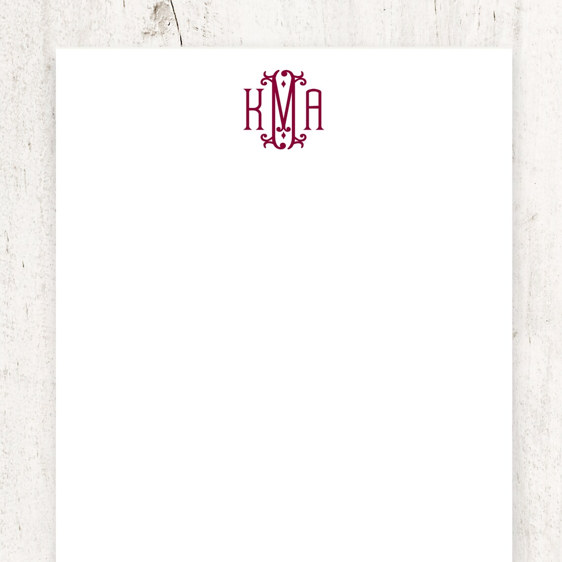 Personalized Notepad - OPULENT 3-LETTER MONOGRAM - Classic Stationery ...