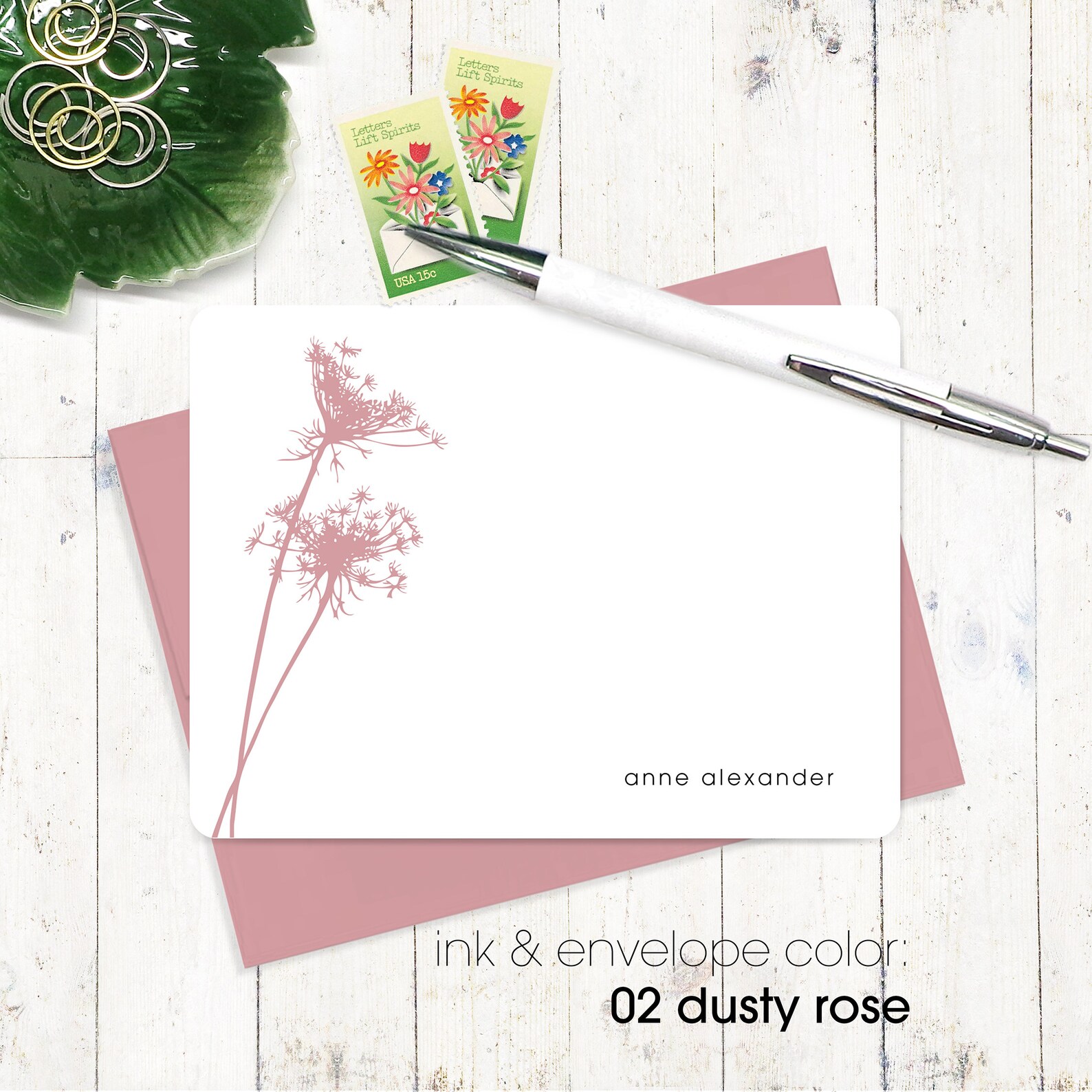 Personalized Note Card Set QUEEN ANNES LACE Nature - Etsy