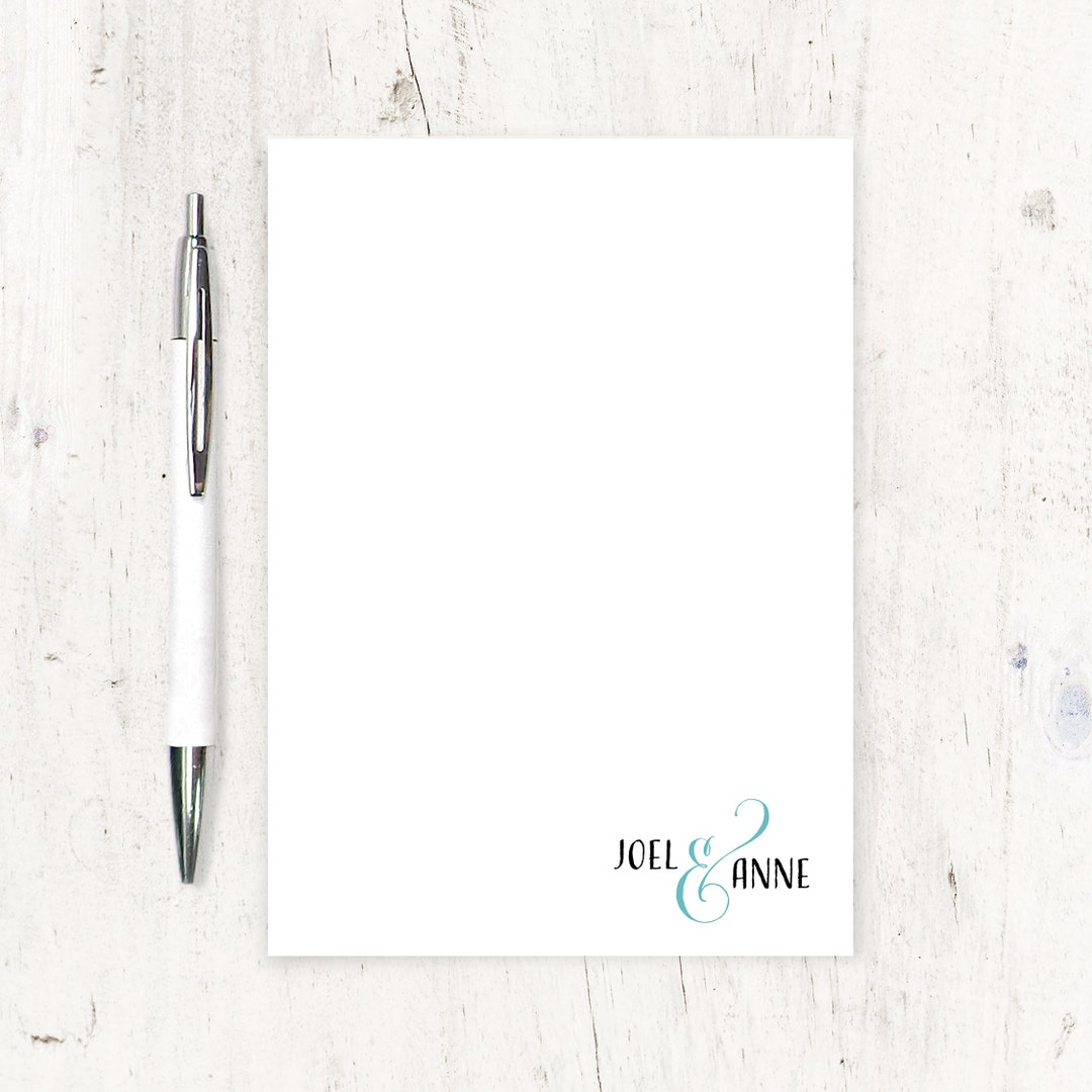 Personalized Notepad - COUPLES AND AMPERSAND - Stationery - Stationary ...