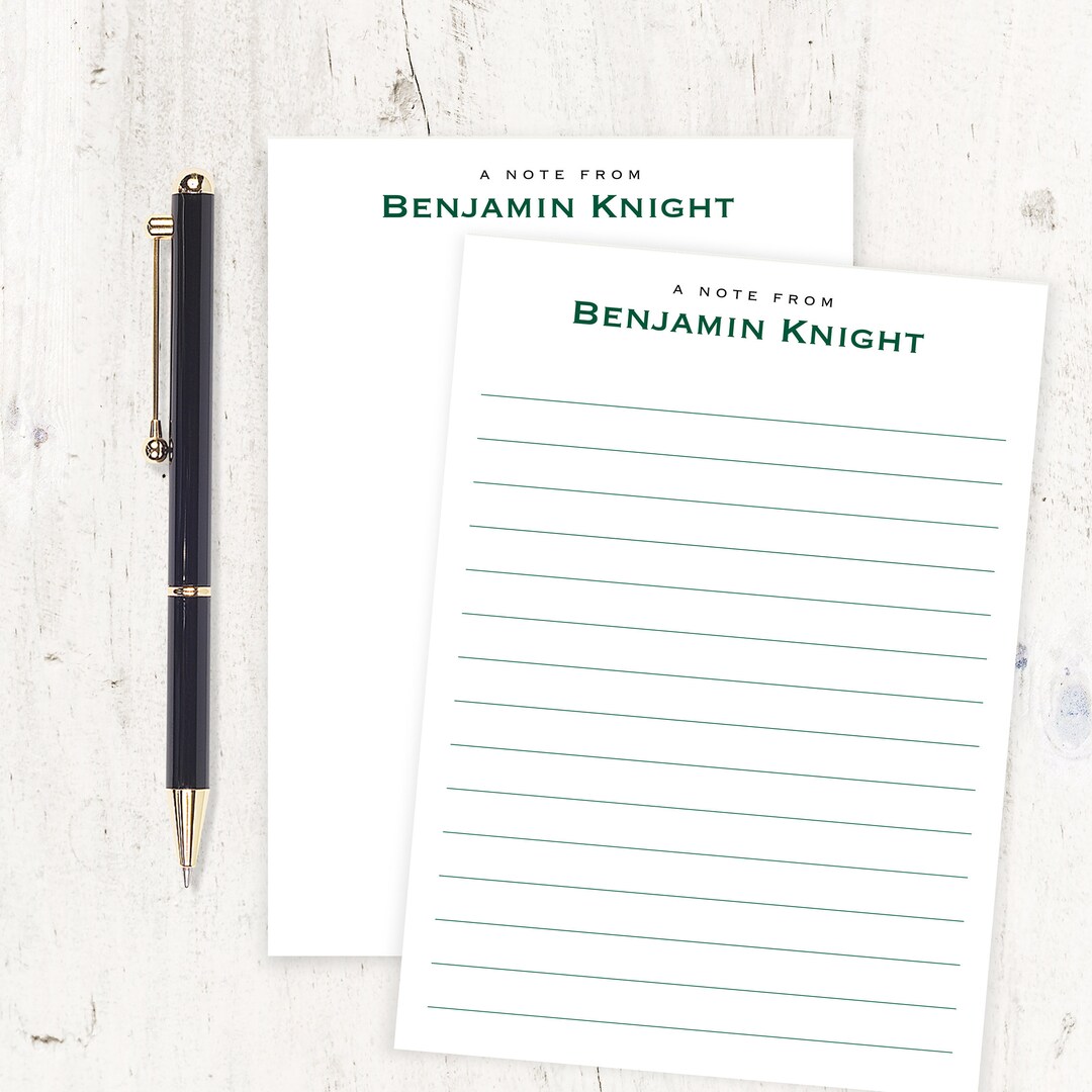 Personalized Notepad - COPPERPLATE a Note From - Lined or Unlined ...
