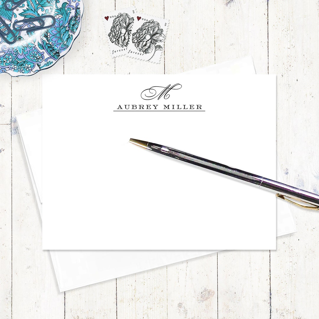 Personalized Notecard Set CLASSIC MONOGRAM Traditional - Etsy