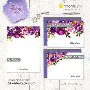 Complete Personalized Stationery Set PURPLE PEONIES - Etsy