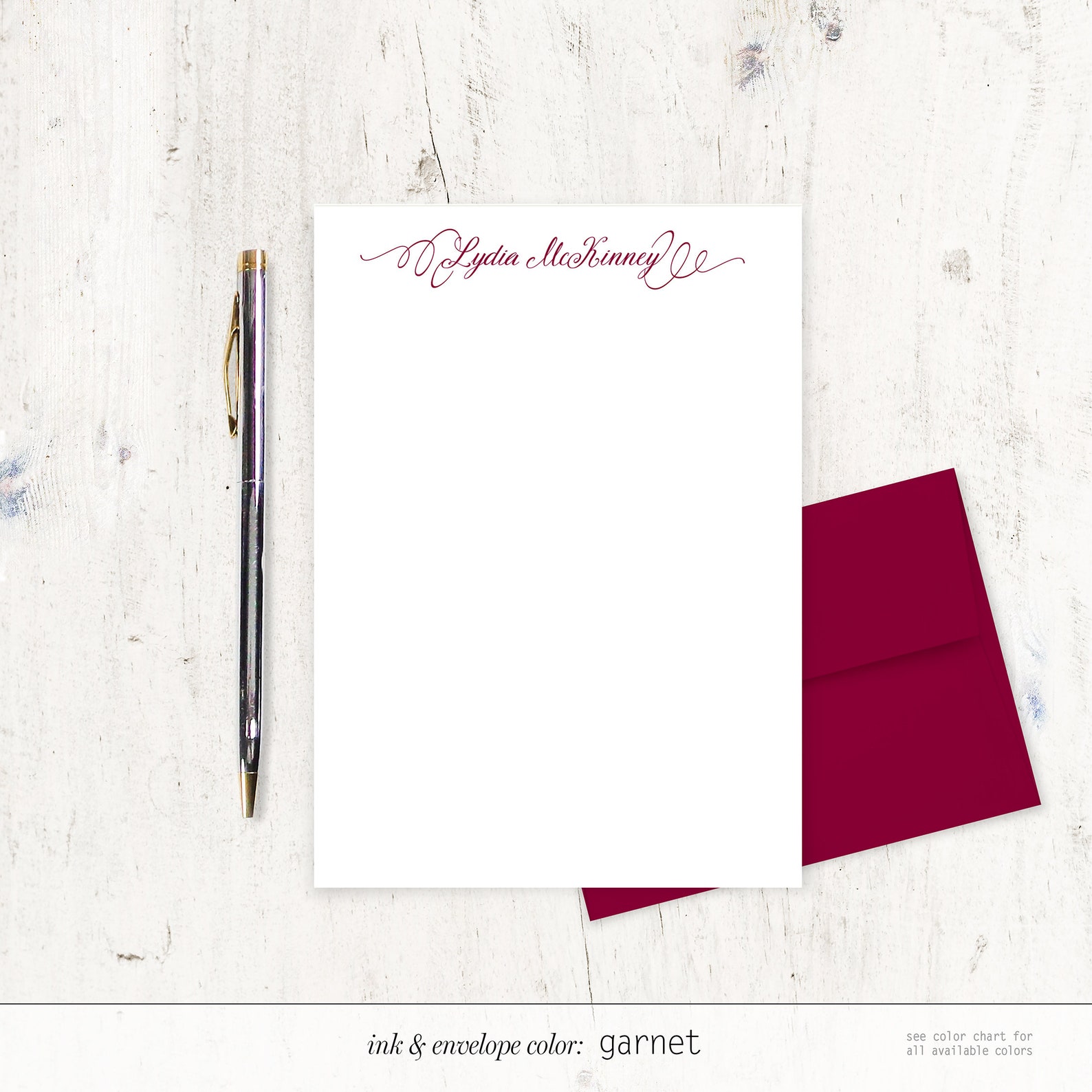Personalized Notepad - PERFECTLY ELEGANT - Feminine Stationery - Letter ...