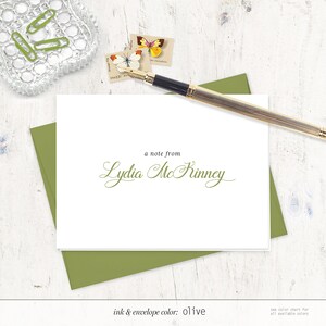 Personalized Stationery Set - CAPTIVATING CURSIVE - Classy Note Cards ...
