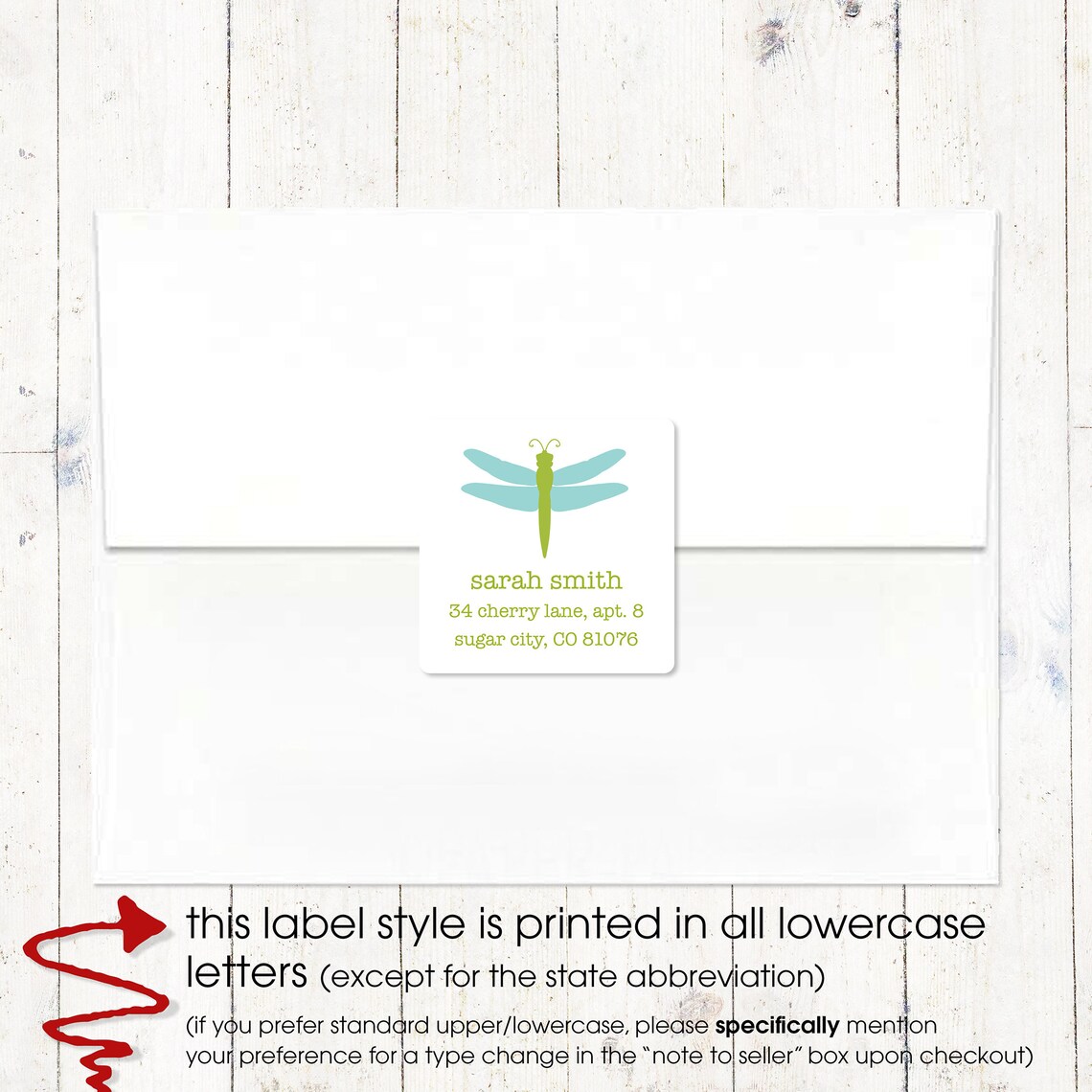 Personalized return address LABEL DRAGONFLY label sticker | Etsy