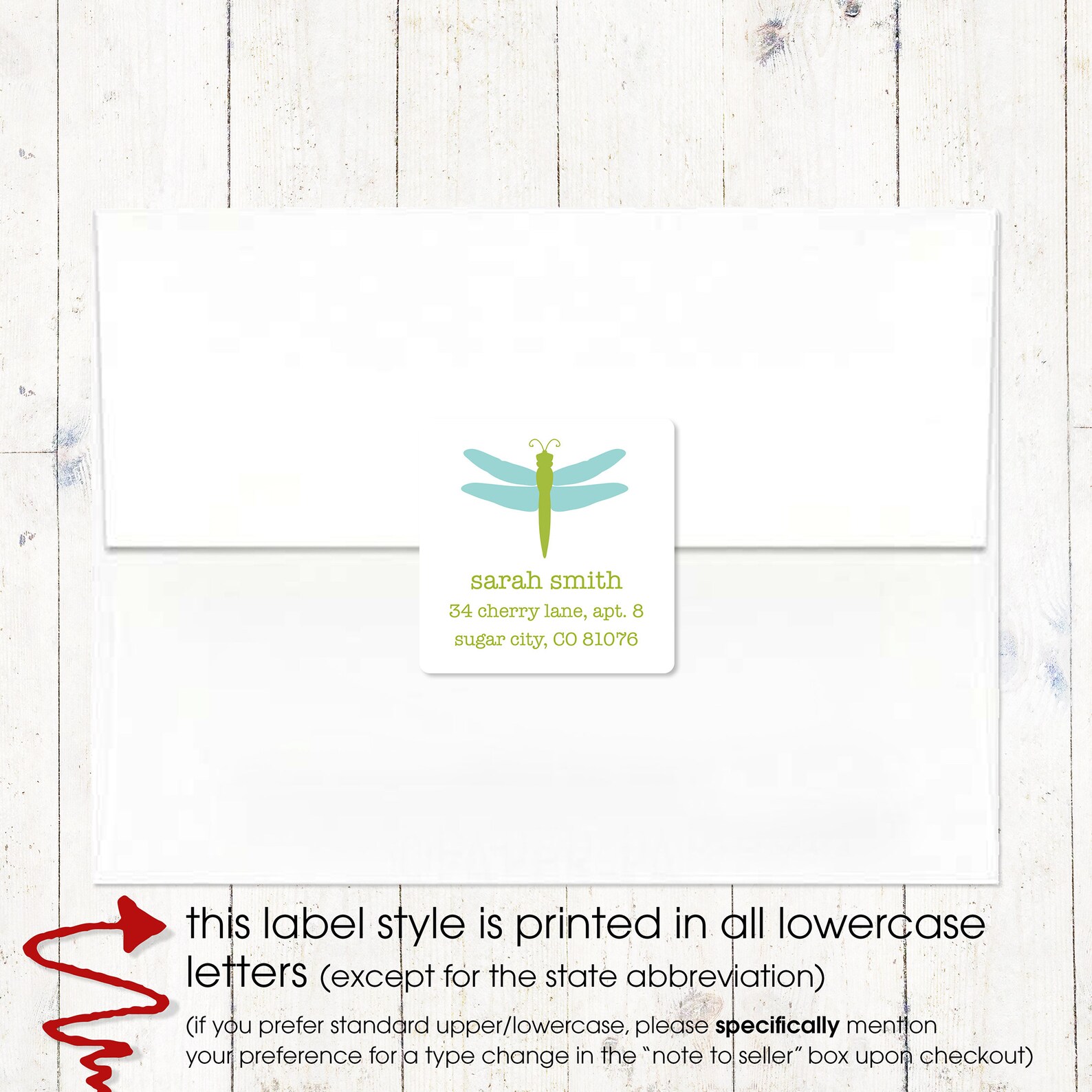 Personalized return address LABEL DRAGONFLY label sticker | Etsy