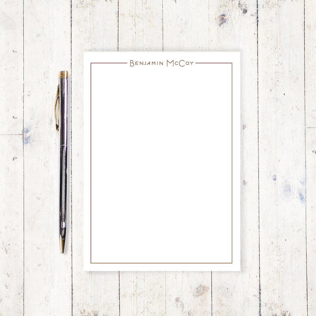 Personalized Notepad DEBONAIR TYPE Modern Stationery Mens Stationary ...