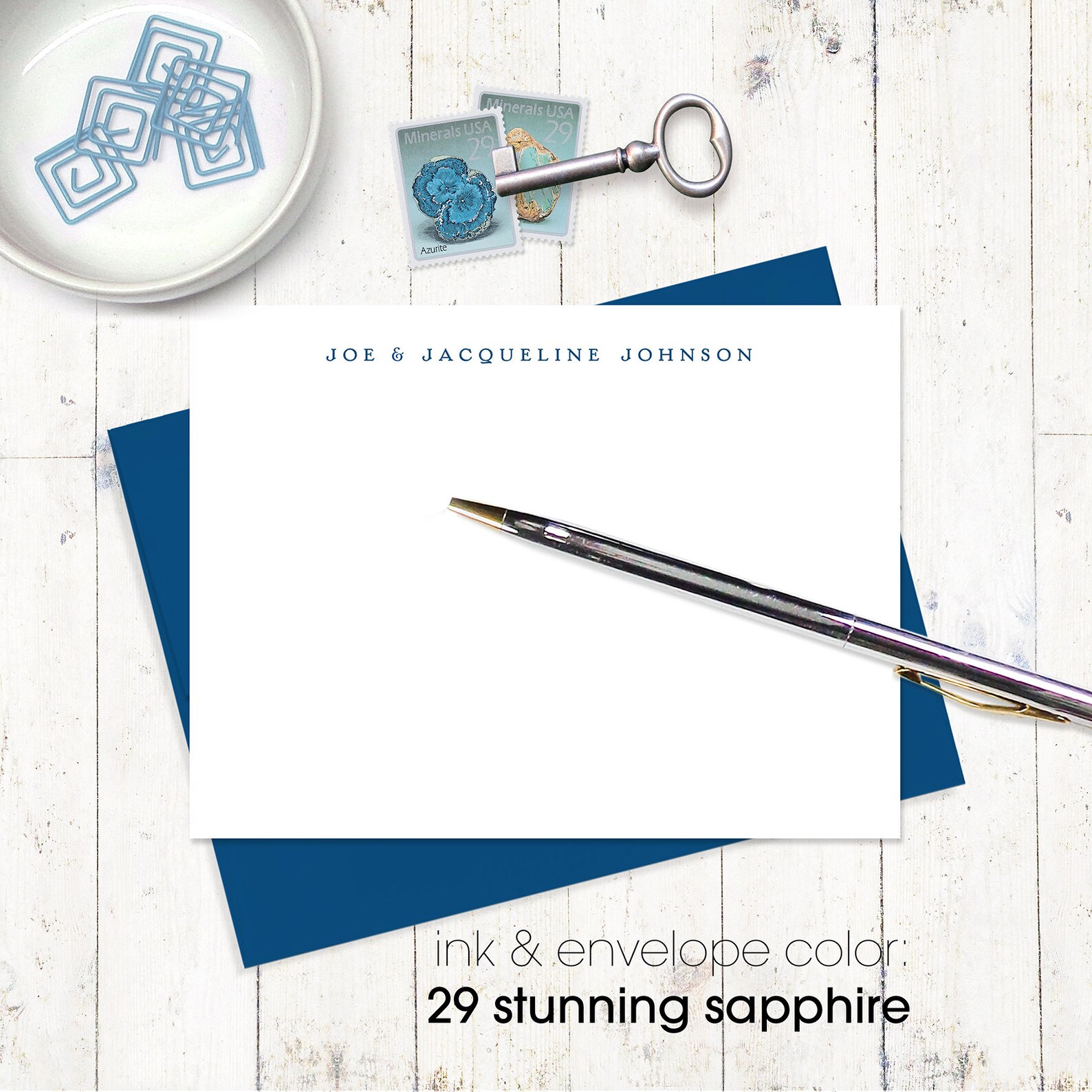 Personalized Note Card Set PERFECTLY SIMPLE on WHITE - Etsy