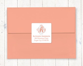 Return Address Labels, Personalized Round Address Stickers, Flower ...