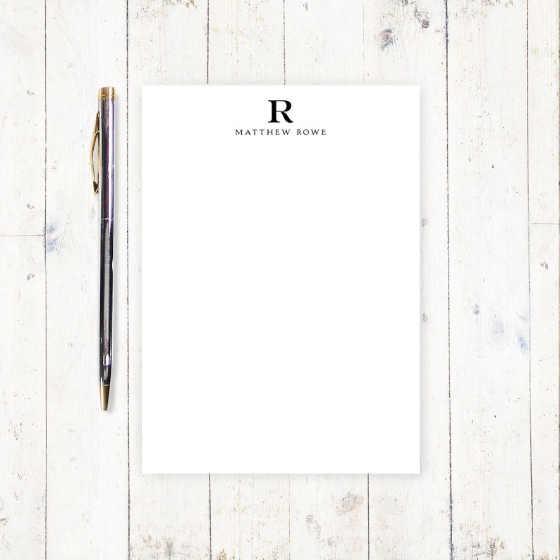 Personalized Notepad PROFESSIONAL MONOGRAM Classic | Etsy