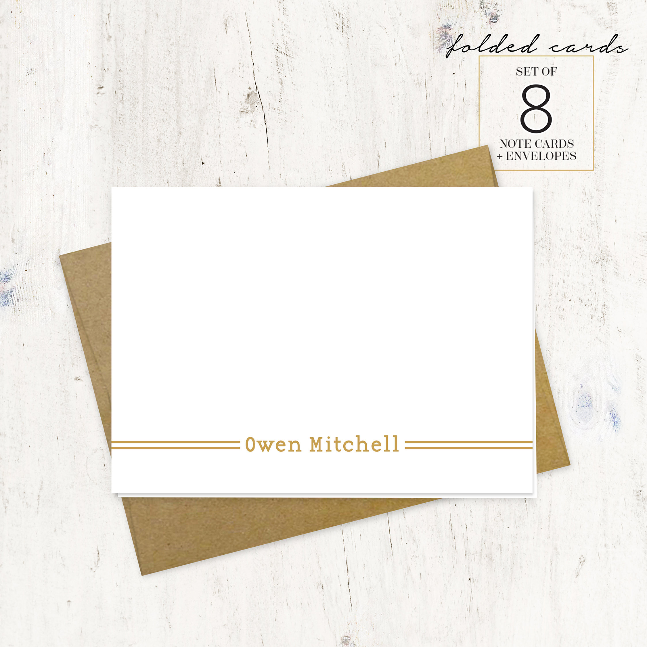 Complete Personalized Stationery Set - DOUBLE LINES - Personalized ...
