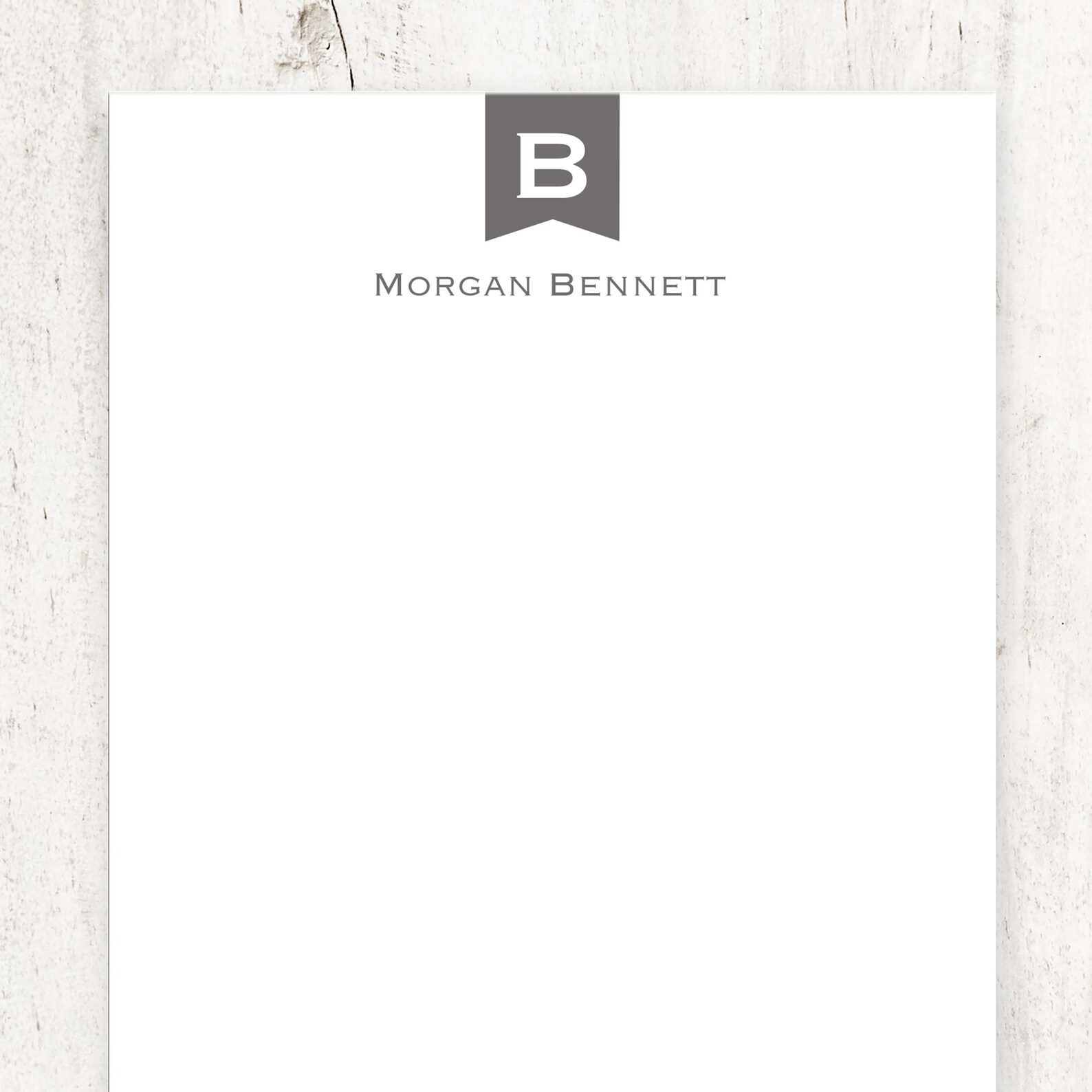 Personalized Notepad - BANNER MONOGRAM - Business Stationery Masculine ...