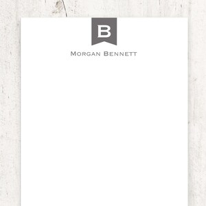 Personalized Notepad - BANNER MONOGRAM - Business Stationery Masculine ...