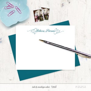 Personalized Note Card Set - PERFECTLY ELEGANT - Feminine Stationery ...